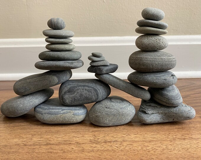 Stone Cairns, 2 Lb. 5.2 Oz., Balancing Stones, Stacking Stones, Zen Gift, Zen Stones, Meditation ...