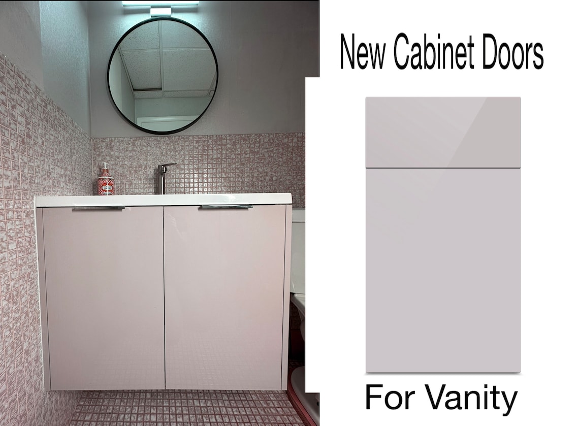 New Vanity Doors DIY Project Cabinet Door Replacement High Gloss or ...