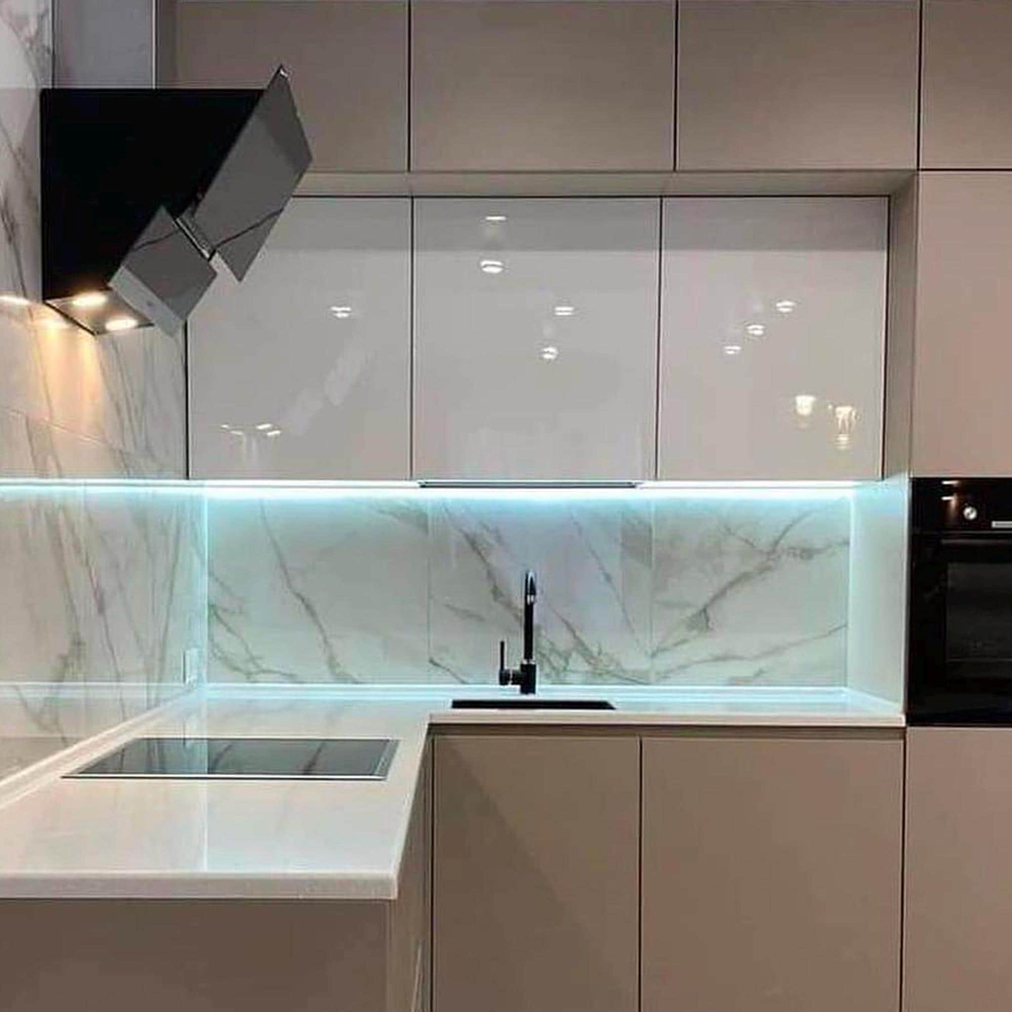 White High Gloss Acrylic Cabinet Doors – Custom Kitchen Replacement ...