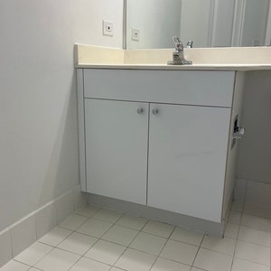 Custom Cabinet Doors for Laundry and Vanity - White Slab Replacement ...