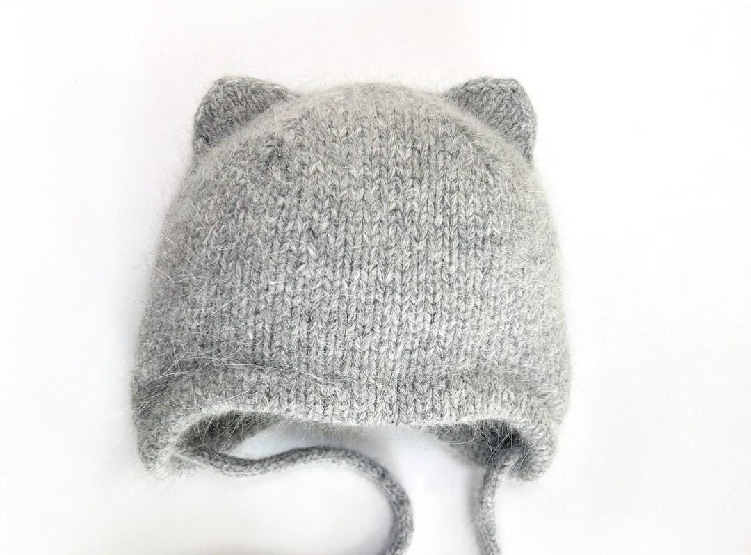 Gender Neutral Baby Hat Knit Hat for Kids Cat Ears Hat 6-9 - Etsy