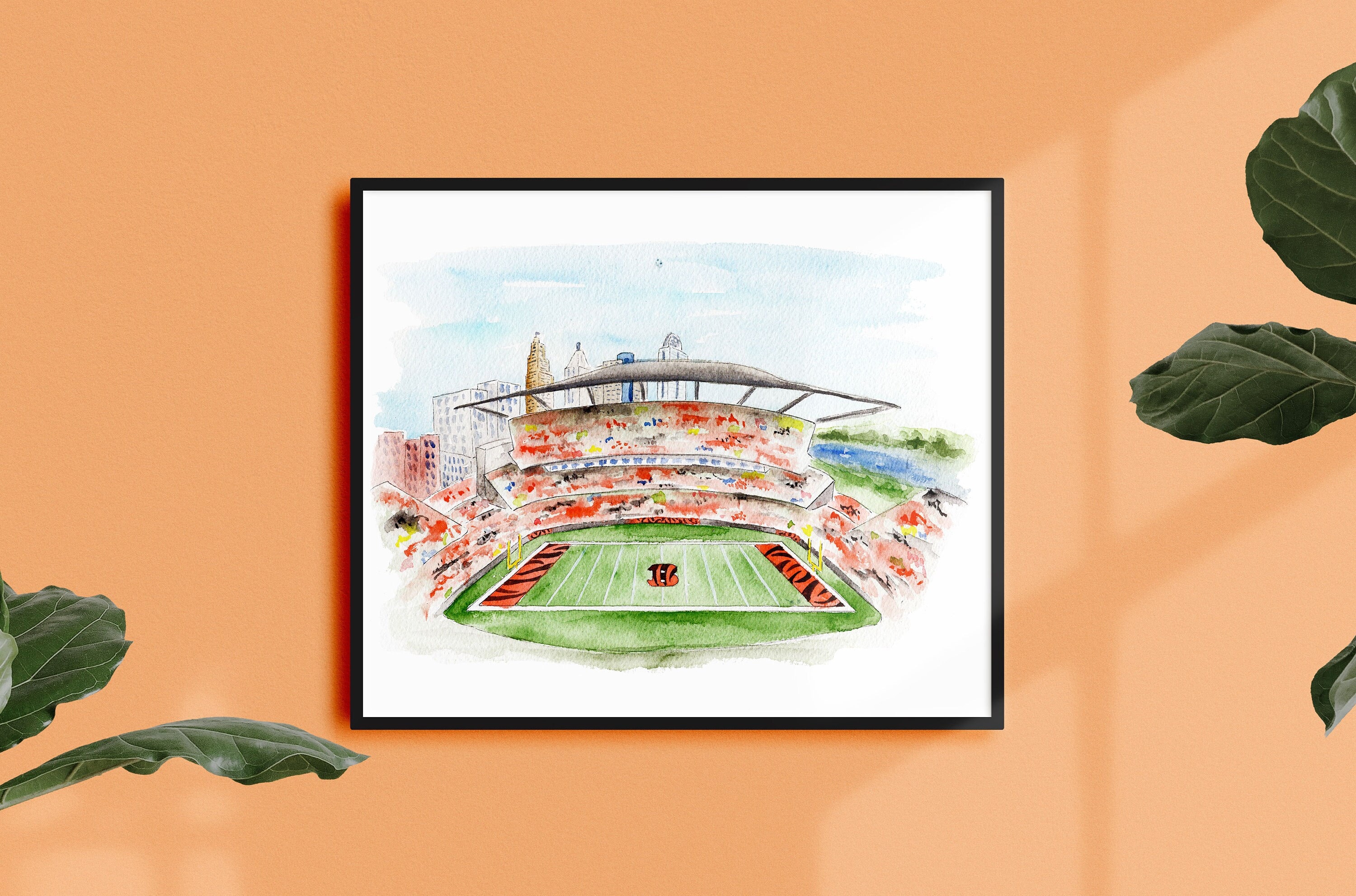 Cincinnati Bengals Art Print, Who Dey Cincinnati Artwork, Cincinnati ...