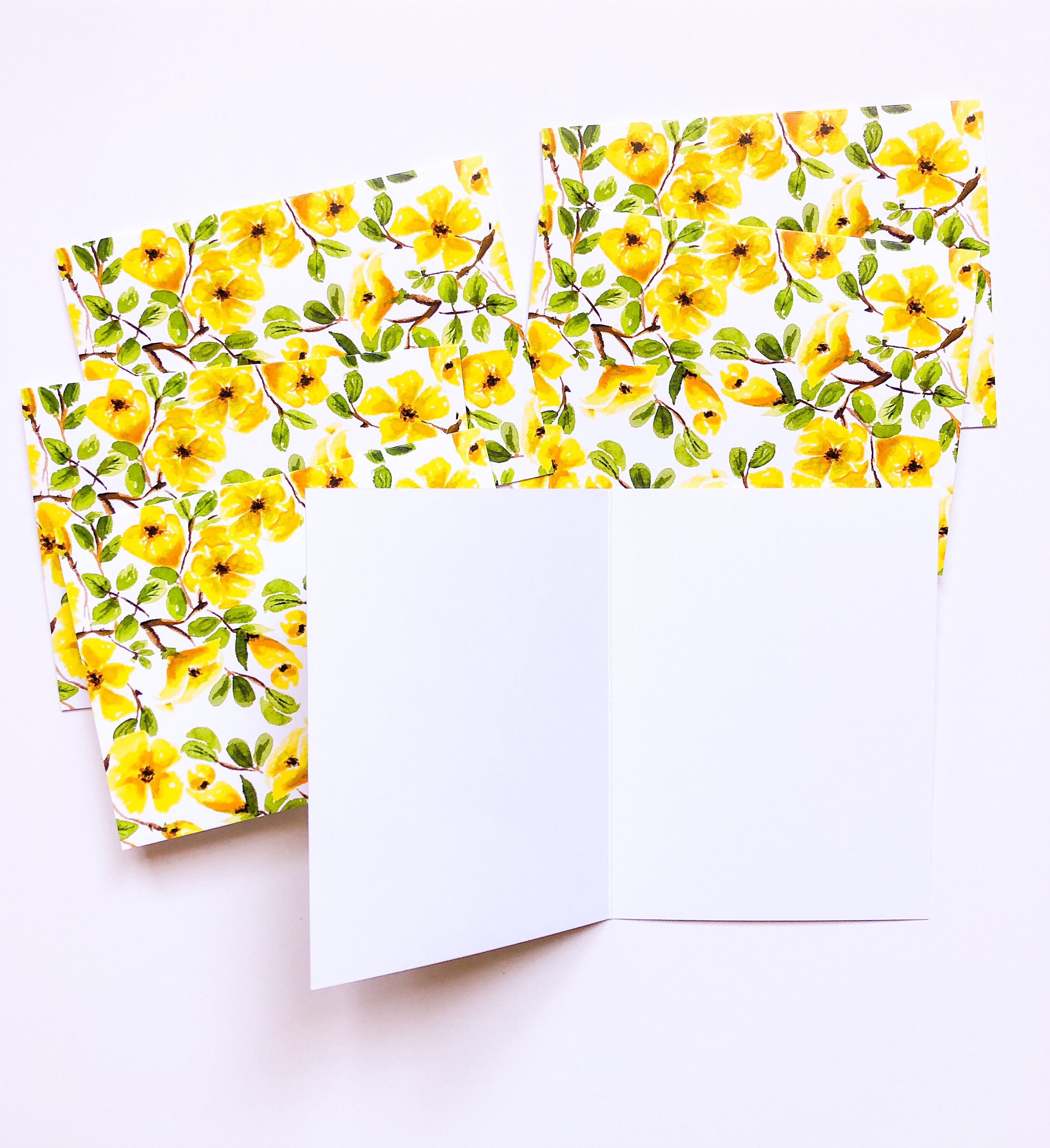 Yellow Rose Floral Greeting Card Watercolor Notecards Floral - Etsy UK