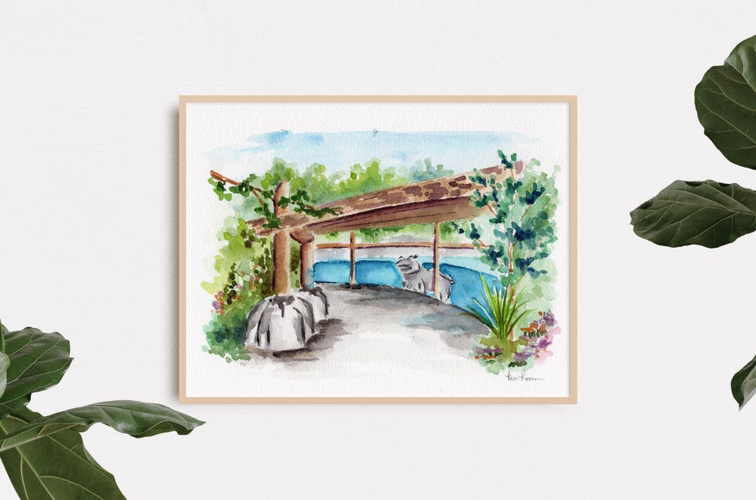 Fiona Cincinnati Zoo Art Print, Cincinnati Artwork, Cincinnati Skyline ...