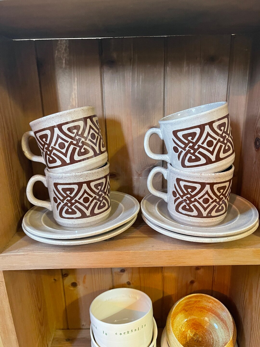 Set of Four Vintage Tams Cups and Saucers | Mid Century Tea Cups ...