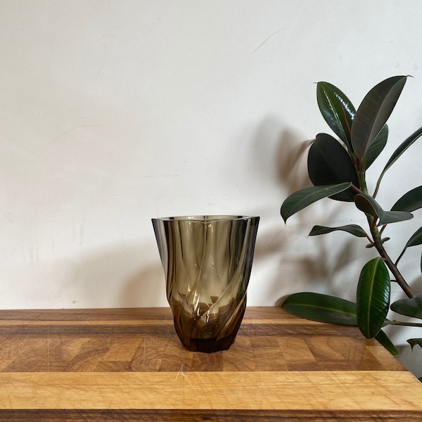 Smoked Glass Vase - Etsy UK