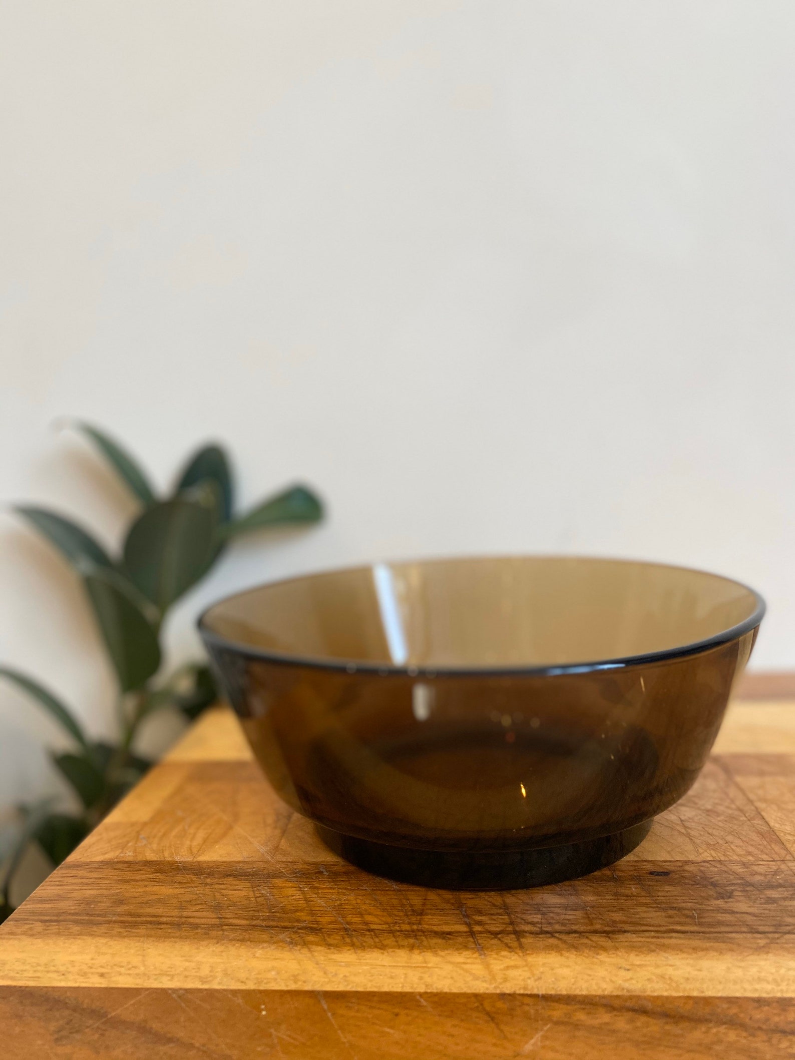 Smoked Glass Bowl Vintage Glass Bowl Tinted Glass Bowl | Etsy