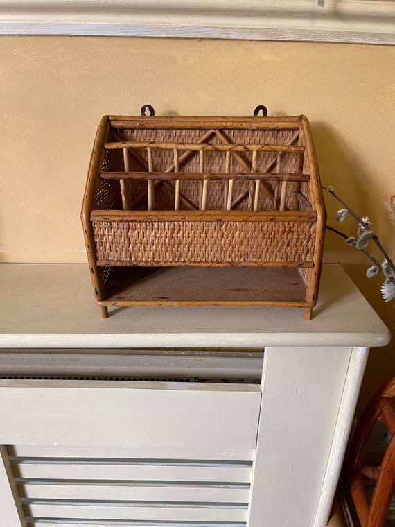 Vintage Rattan Bamboo Letter Rack Vintage Letter Holder - Etsy
