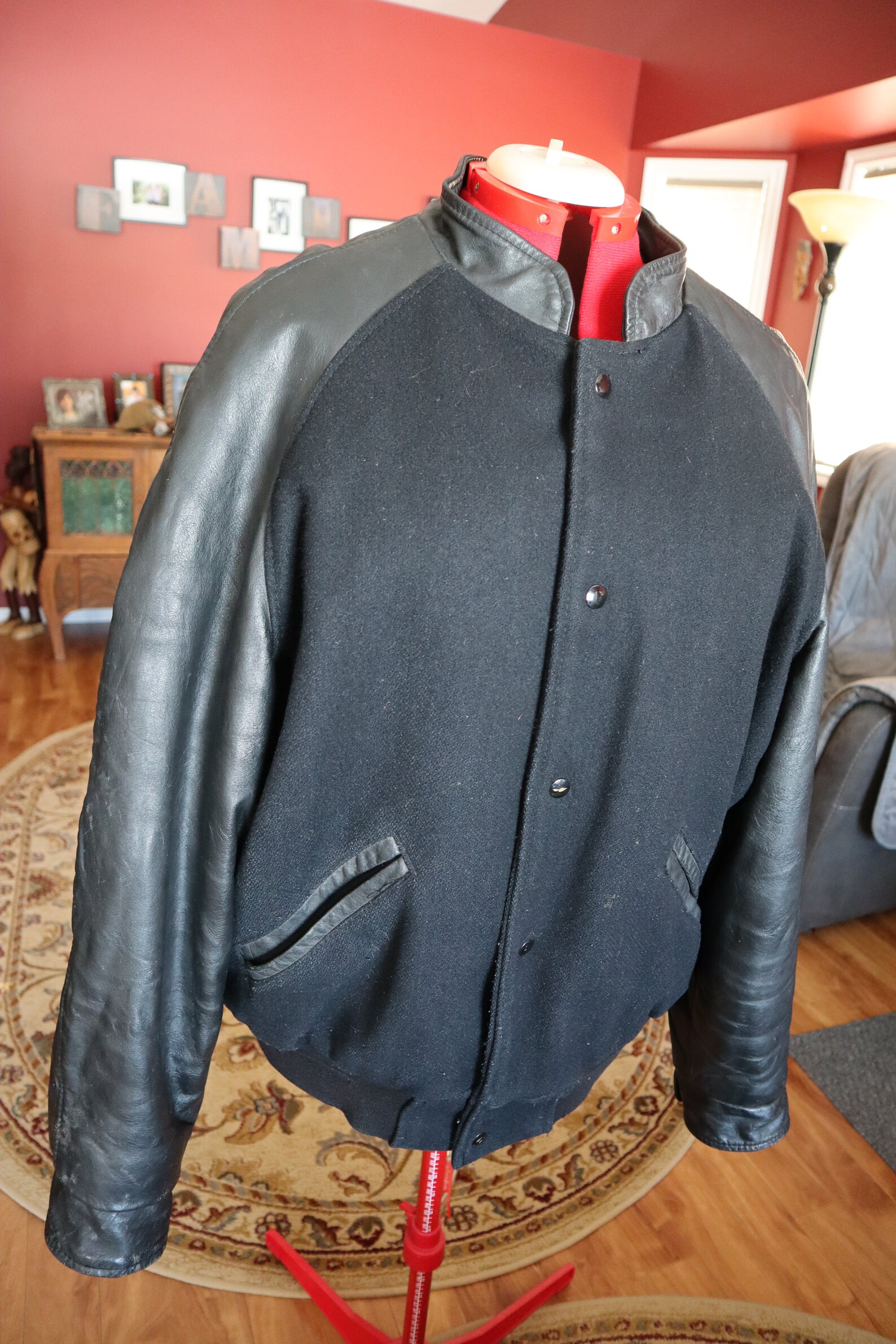 Leather/felt, Screaming Eagles Varsity Jacket, vintage - Etsy