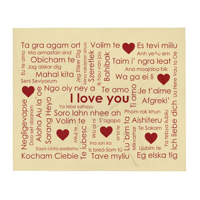 I Love You in 50 Languages Throw Blanket - Etsy