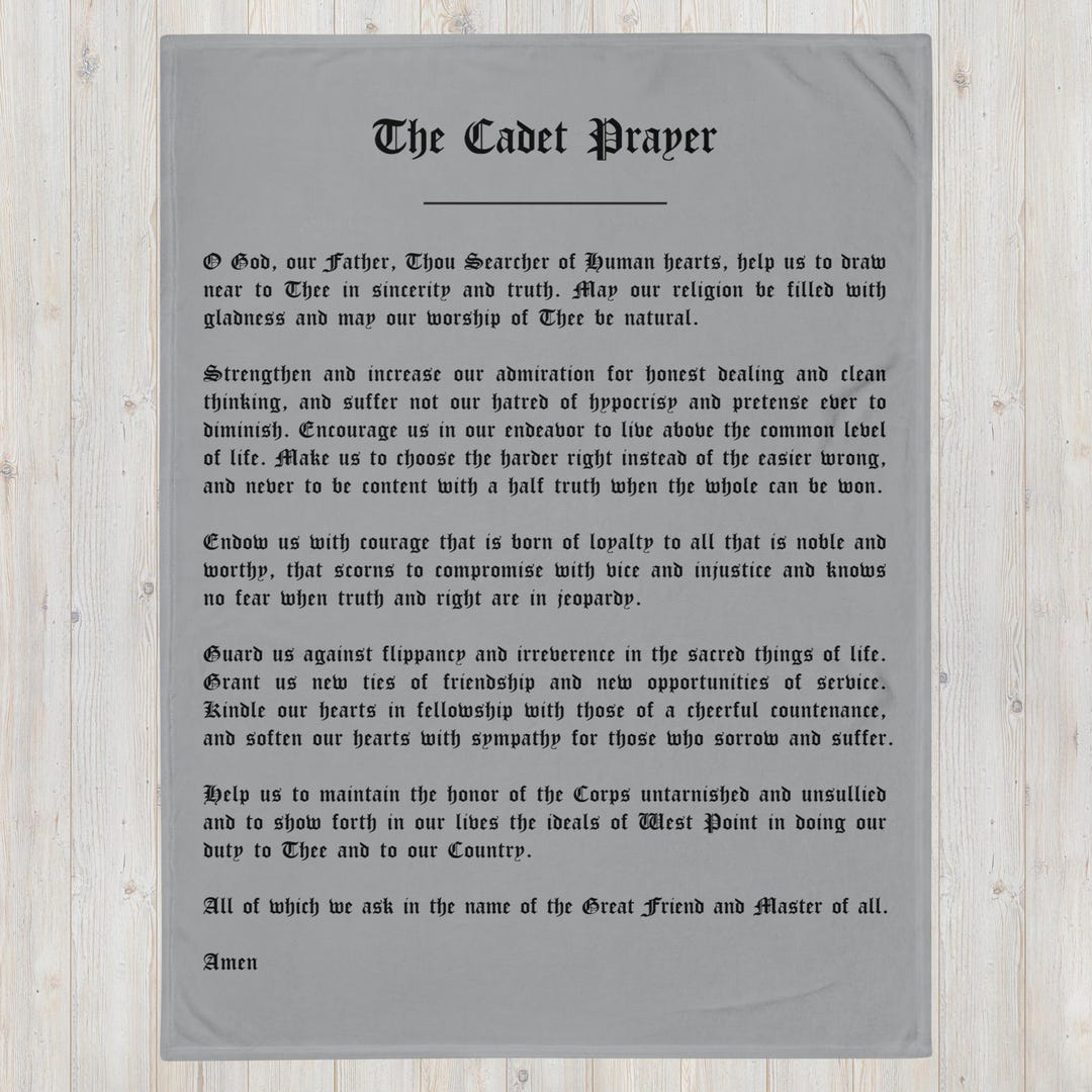 USMA West Point Cadet Prayer Throw Blanket - Etsy