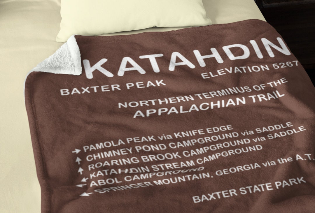 Katahdin Summit Sign - Appalachian Trail - Throw Blanket - Etsy