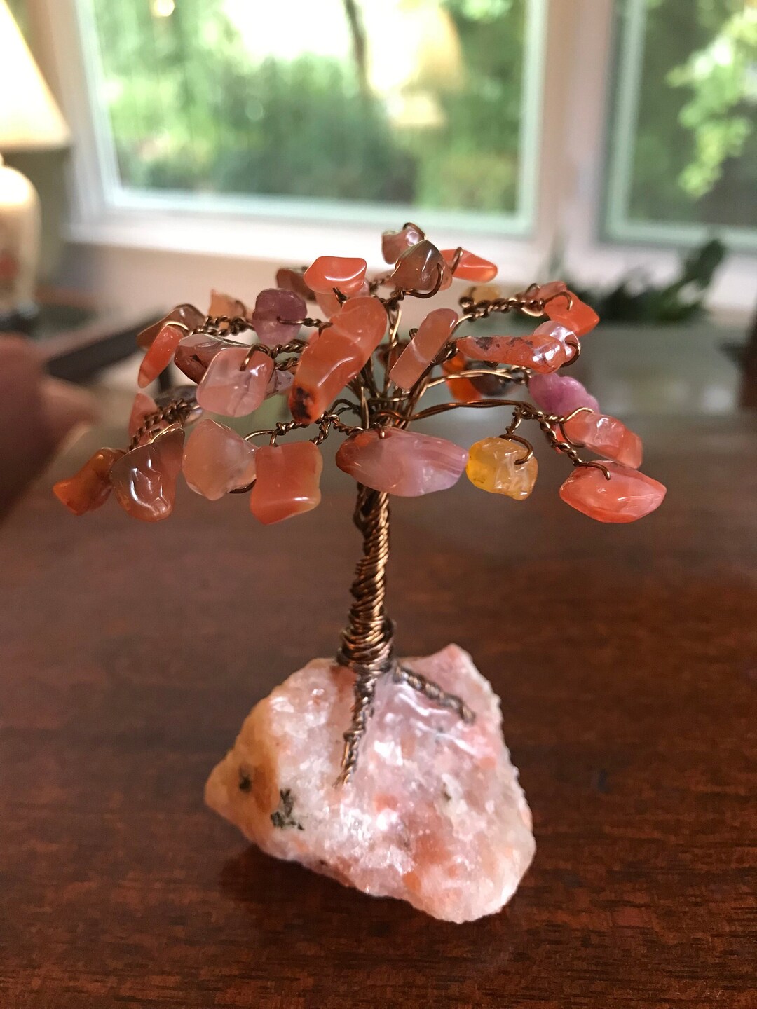 Sunny Outlook, Mini Gemstone Tree, Carnelian Stones on a Sparkly ...