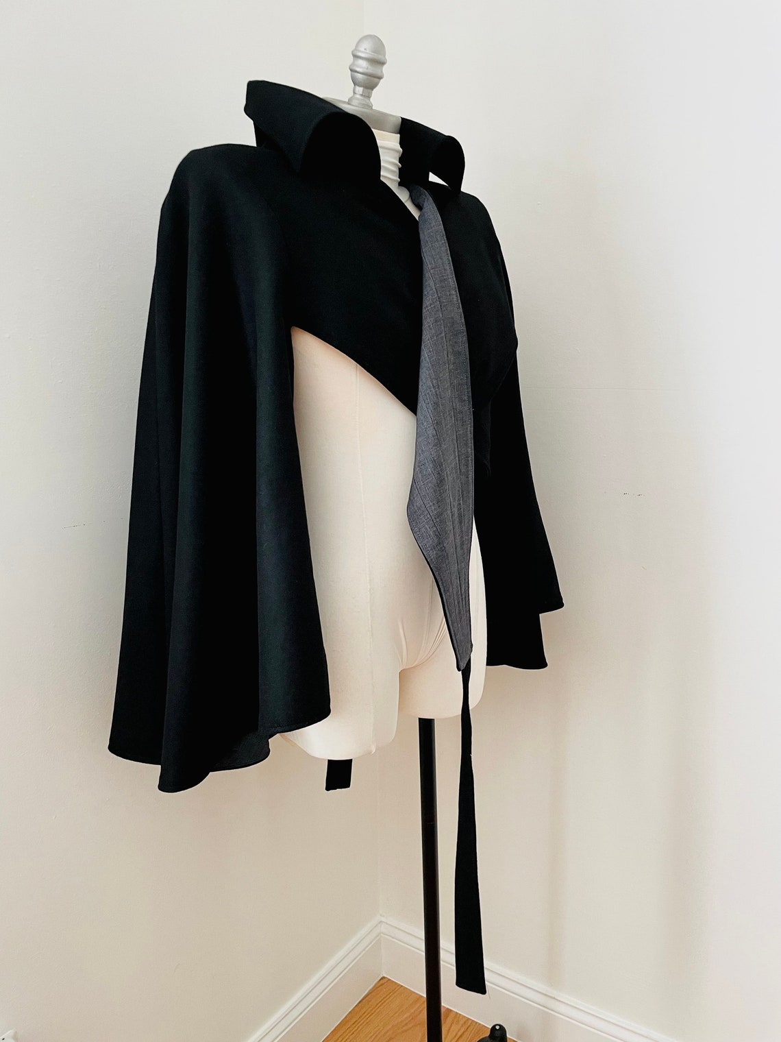 Cape Wrap Cape Capelet Black Coat Cloak Edwardian Cape - Etsy