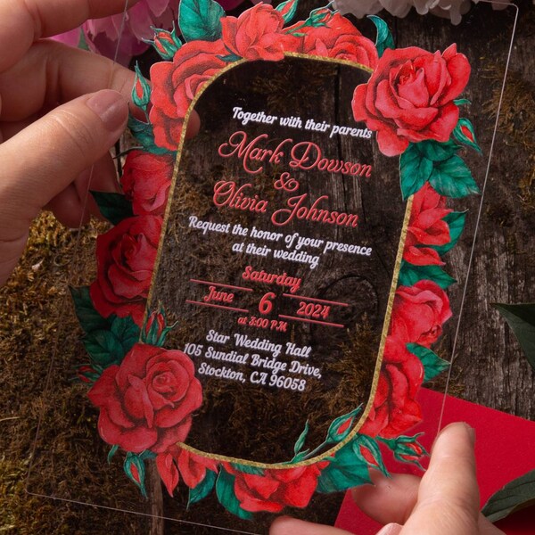 Red Wedding Invites - Etsy