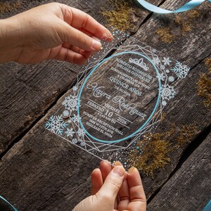 Frozen Acrylic Snowflake Invitation | Winter Quinceañera, Wedding ...