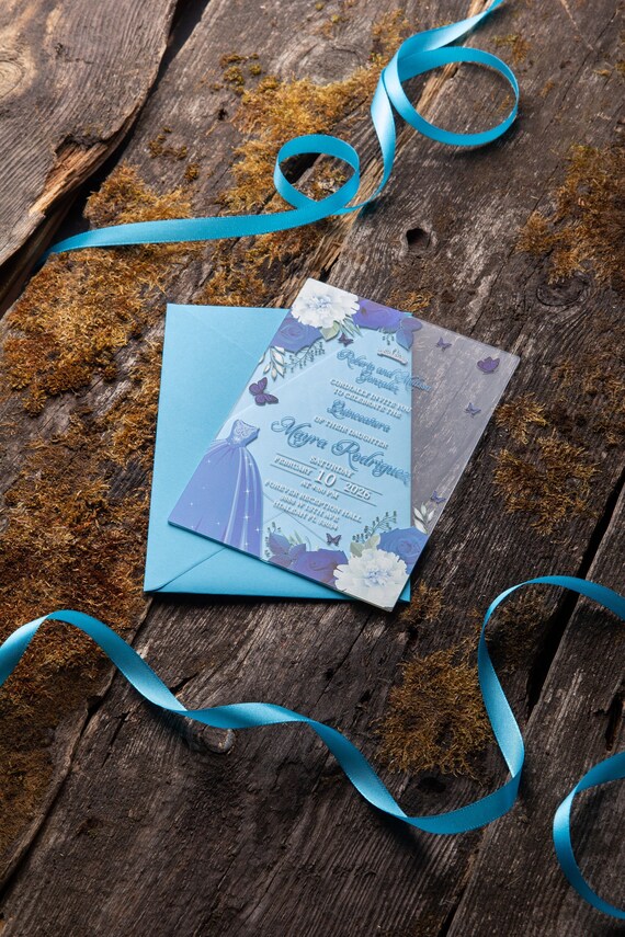 Invitaciones De Mariposa Azul Hielo Invitaciones De 15 Años Con