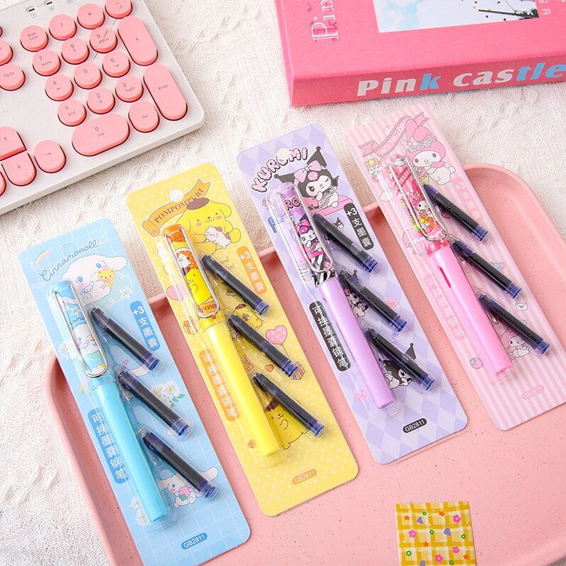 Cute Kawaii Fountain Pen Sanrio Stationery My Melo Kuro Cinnamo Purin ...