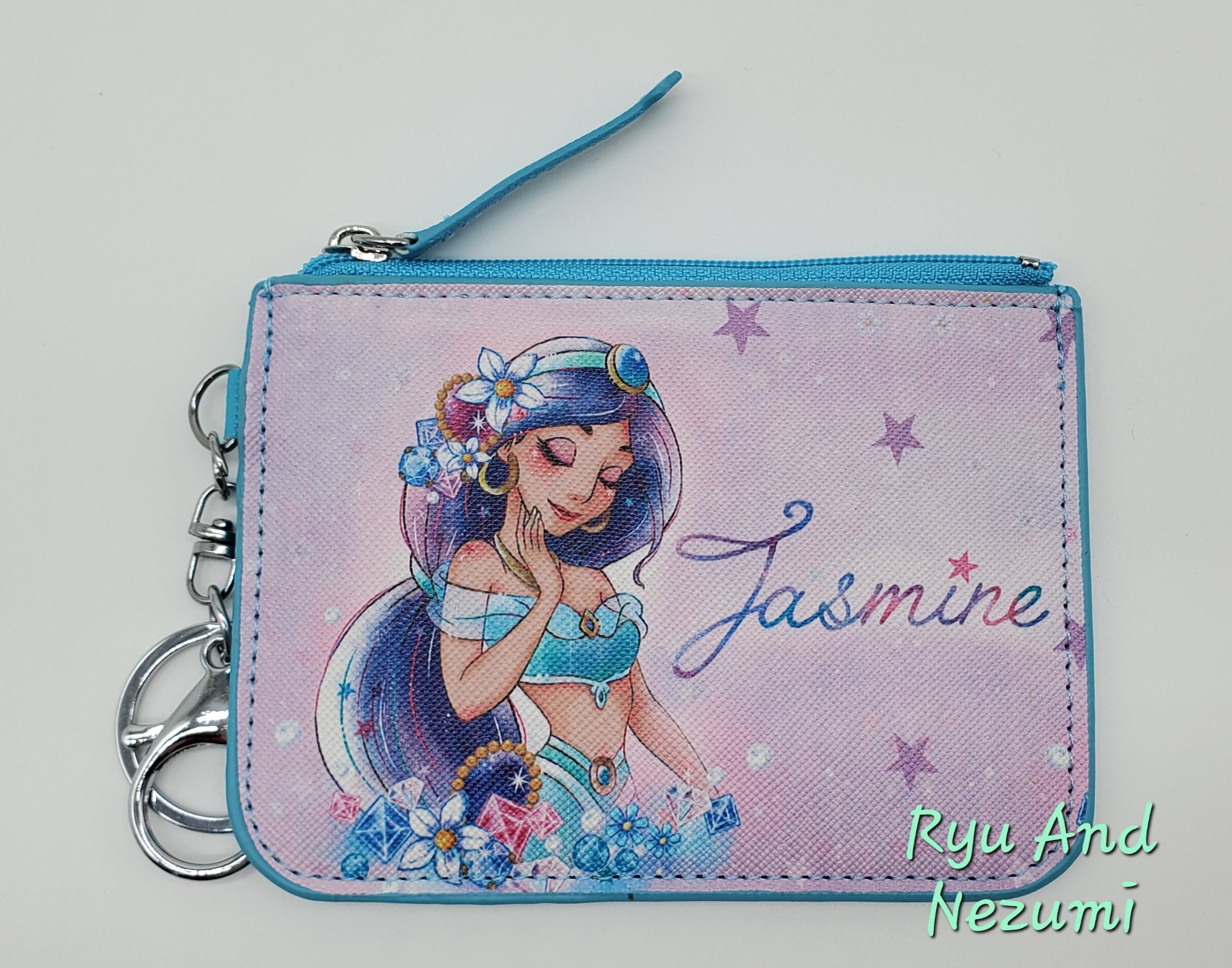 Cute Kawaii Leather Wallet Coin Purse Disney Princess Jasmine Aladdin ...