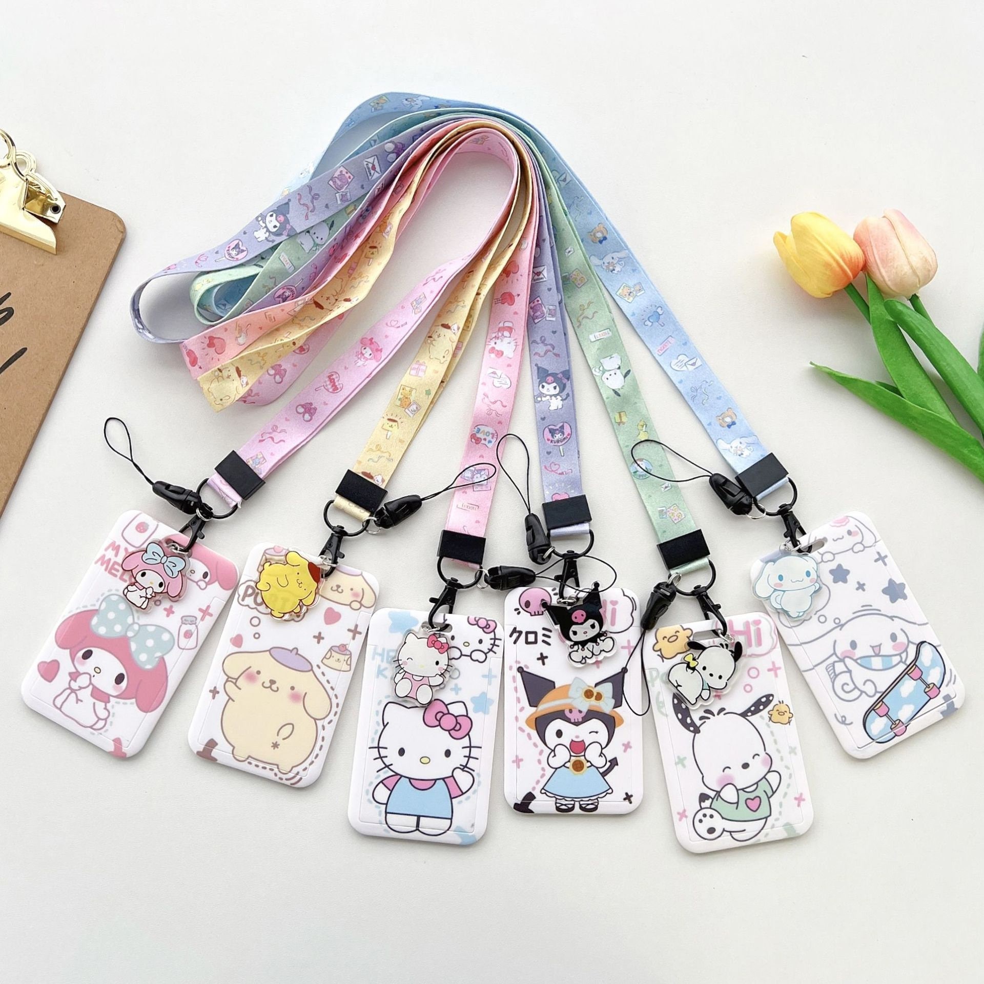 Cute Kawaii ID Holder With Lanyard Badges Key Nurse Student Sanrio My ...