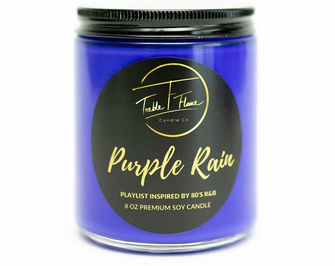 Purple Rain 8 Oz Jar Playlist Included Music Inspired - Etsy