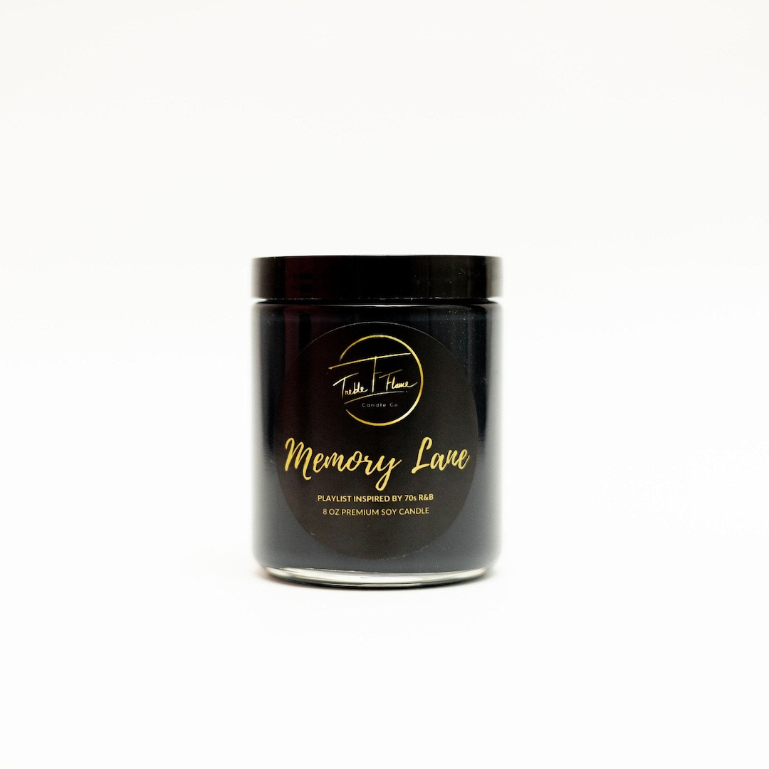 Memory Lane | 8 Oz Jar | Playlist Included | Music Inspired Premium Soy ...