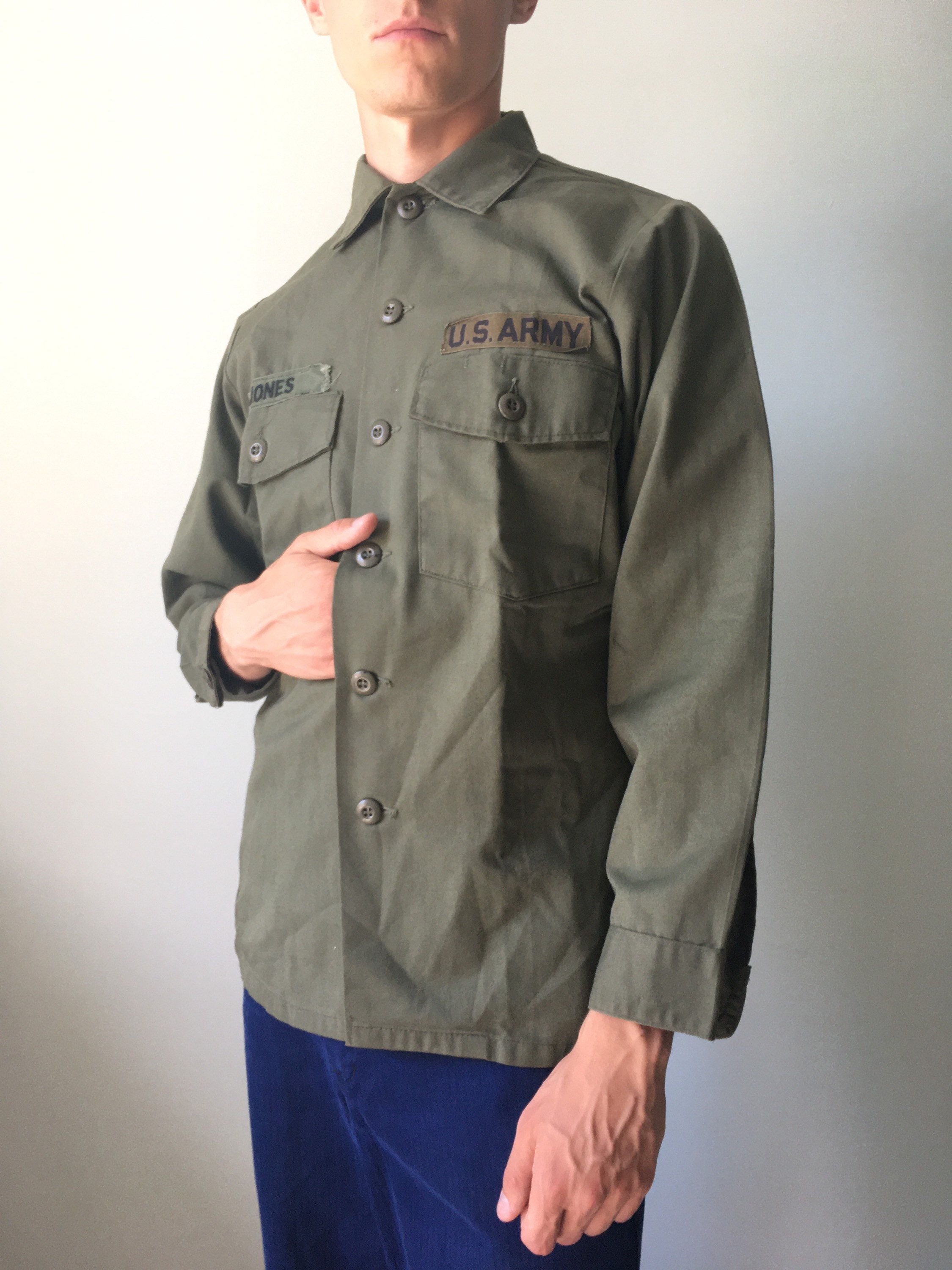 OG-107 / Vietnam War Era / Fatigue Shirt / OG107 / US Army Shirt / Size ...