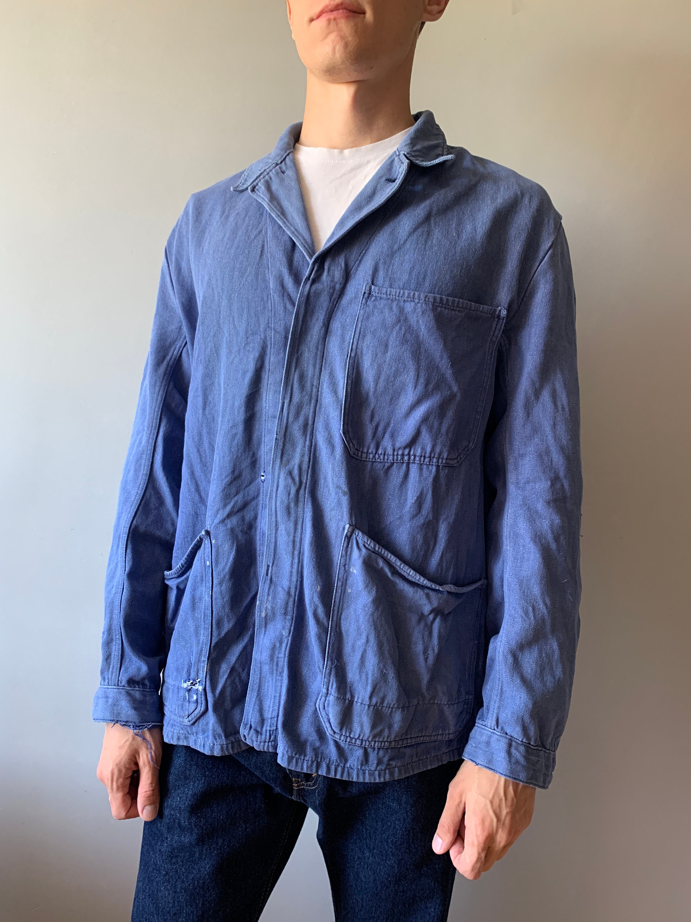 French Work Jacket / Bleu De Travail / French Workwear / - Etsy