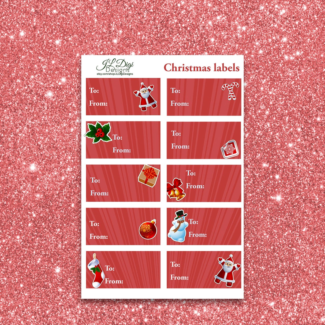 Printable Christmas Labels Mixed Labels To/from Labels - Etsy