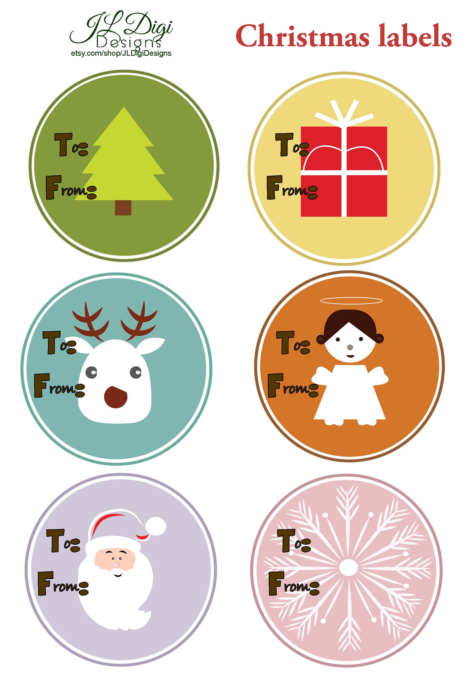 Printable Christmas Labels Mixed Labels To/from Labels - Etsy Canada