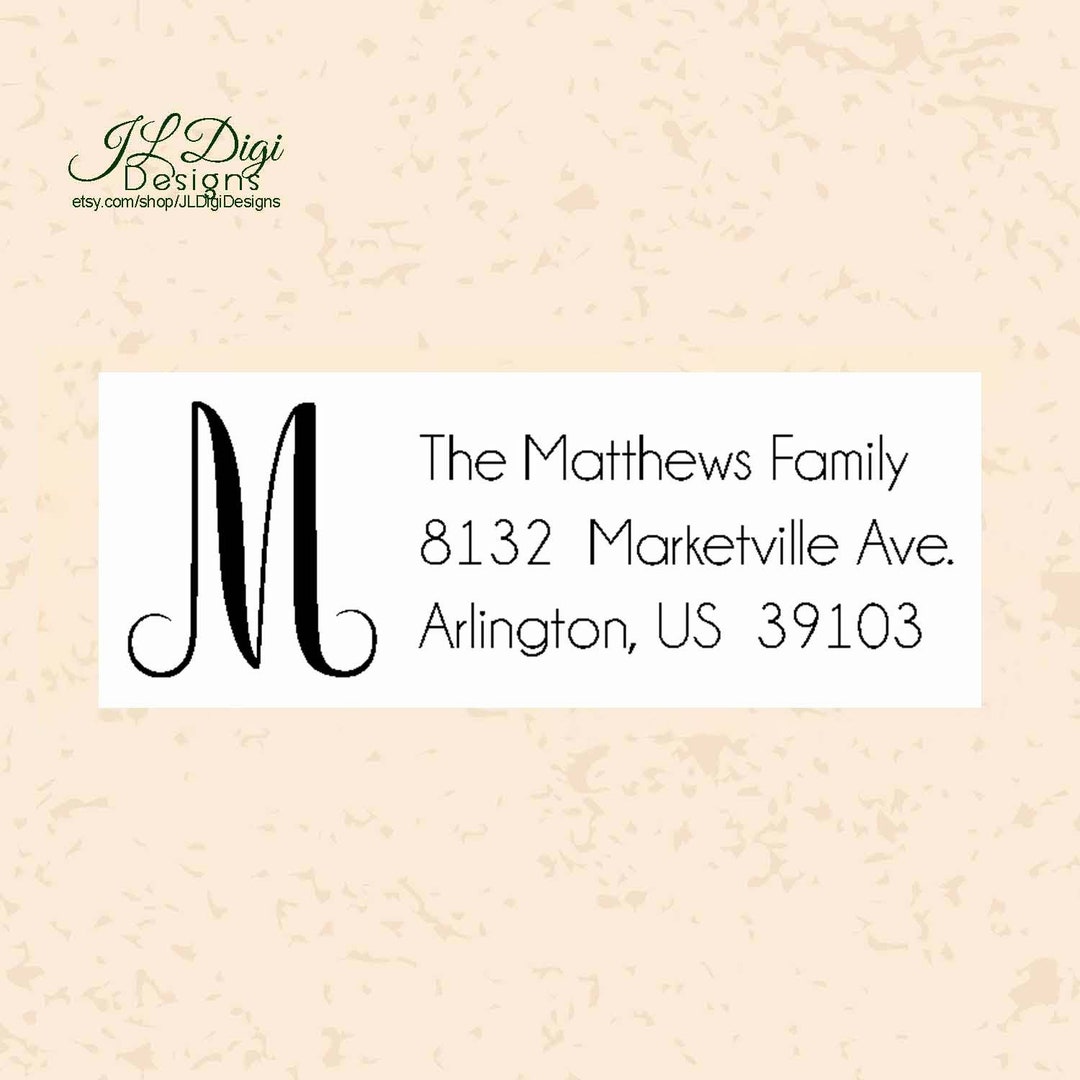 Personalized Monogram Return Address Labels: Simple Font, Matte or ...
