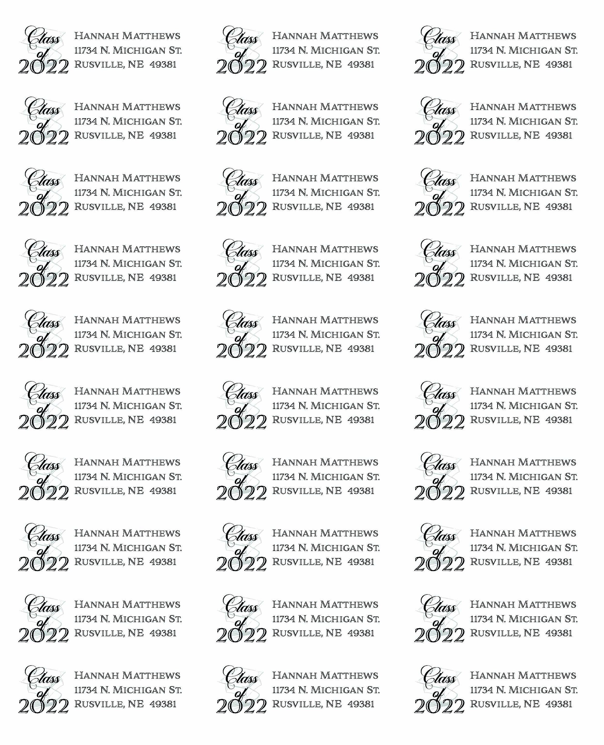 Graduation Return Address Label - Etsy