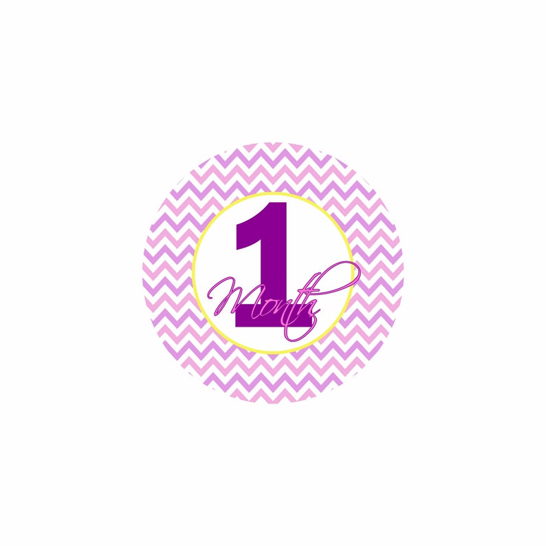Baby Milestone Stickers: Zigzag Design, Months 1-12 - Etsy