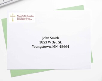 Cross Address Label - Etsy