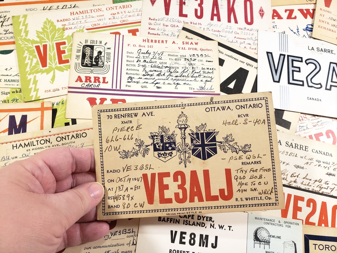 Canadian QSL Cards, Vintage HAM Radio Cards, Vintage Ephemera, Junk ...