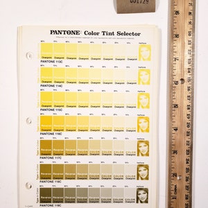 PANTONE Color Guide Pages, Tint & Shade Selector, 1984 COLOUR Vintage ...