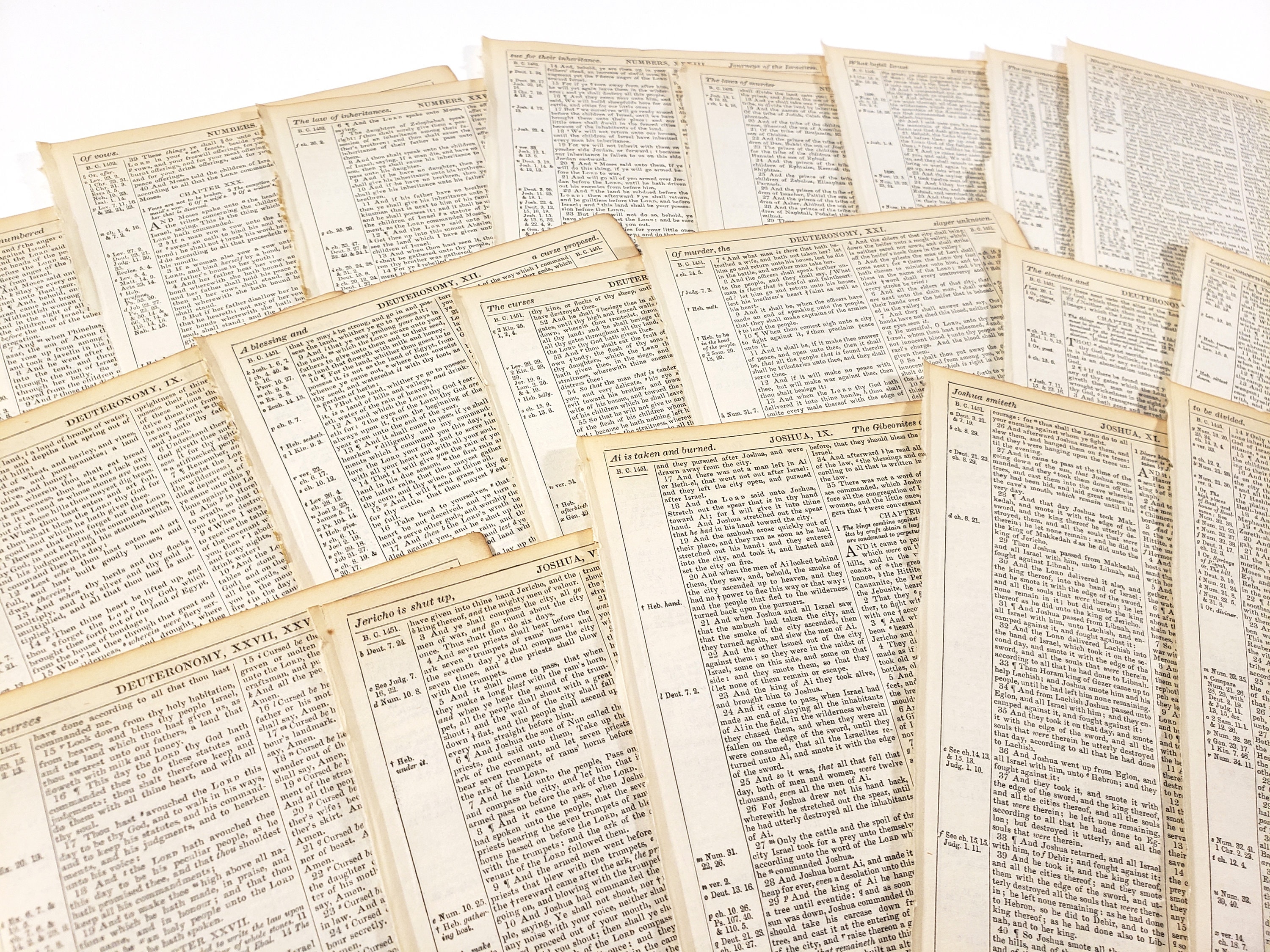 Antique Bible Pages 1861 20 Sheets Vintage Ephemera for - Etsy