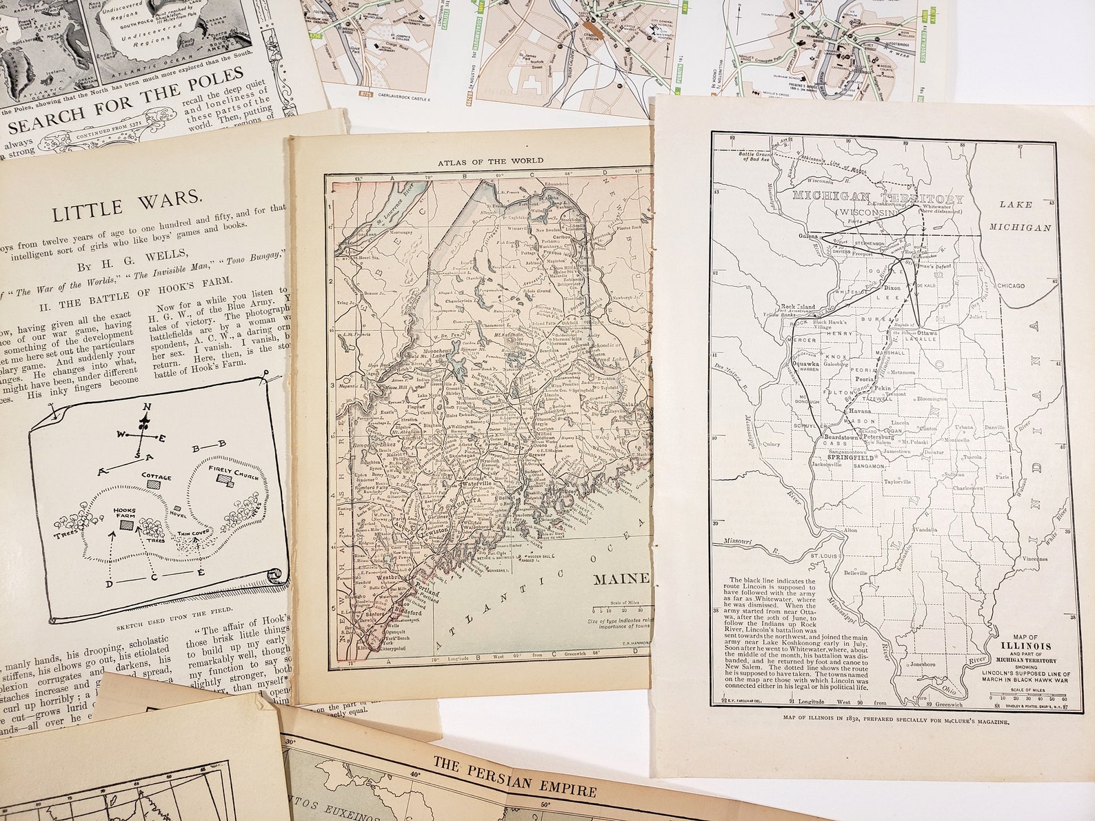 Vintage MAPS Paper Pack 10 Sheets a Mixture of Size and | Etsy