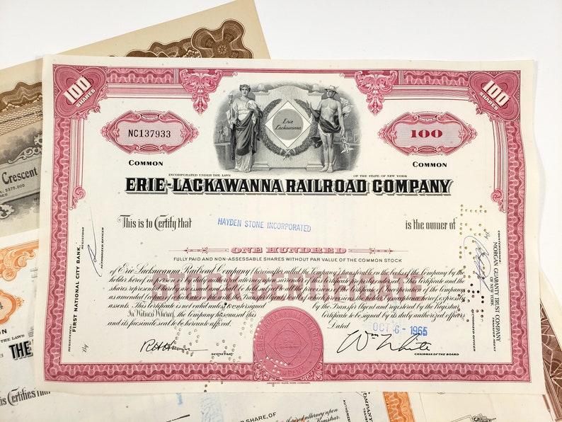 Antique Company Shares, Old Documents, Vintage Paper Ephemera, Junk ...