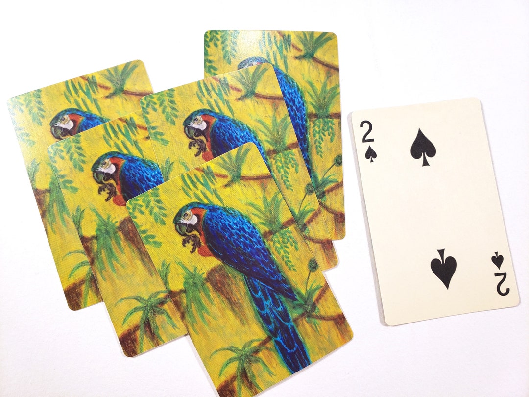 Parrot Playing Cards, 6 Swap Cards, Tropical Birds, Junk Journal ...