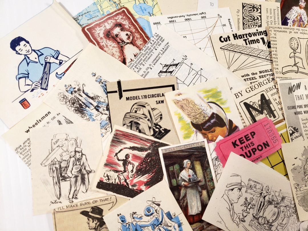MINI Ephemera Pack - Vintage Paper Ephemera - 50 Pieces, Ephemera for ...