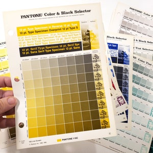 PANTONE Color Guide Pages, Tint & Shade Selector, 1984 COLOUR Vintage ...