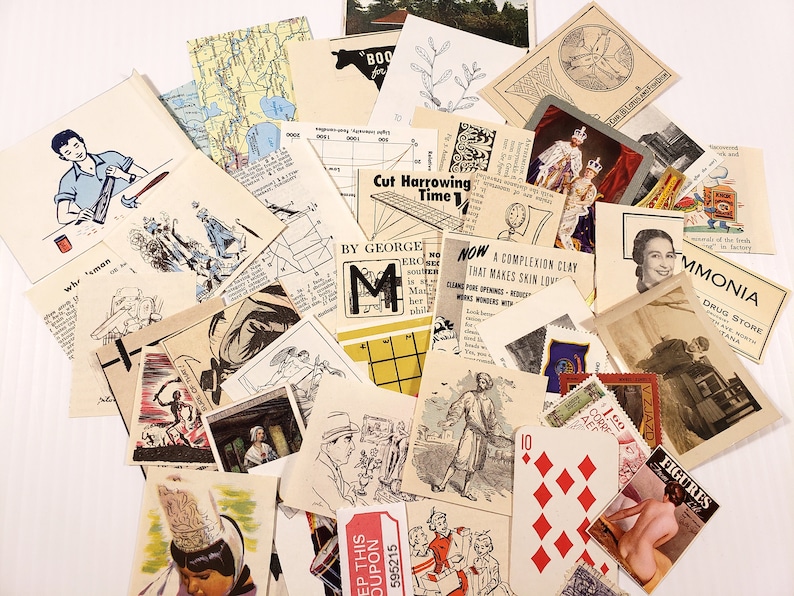 MINI Ephemera Pack - Vintage Paper Ephemera - 50 Pieces, Ephemera for ...