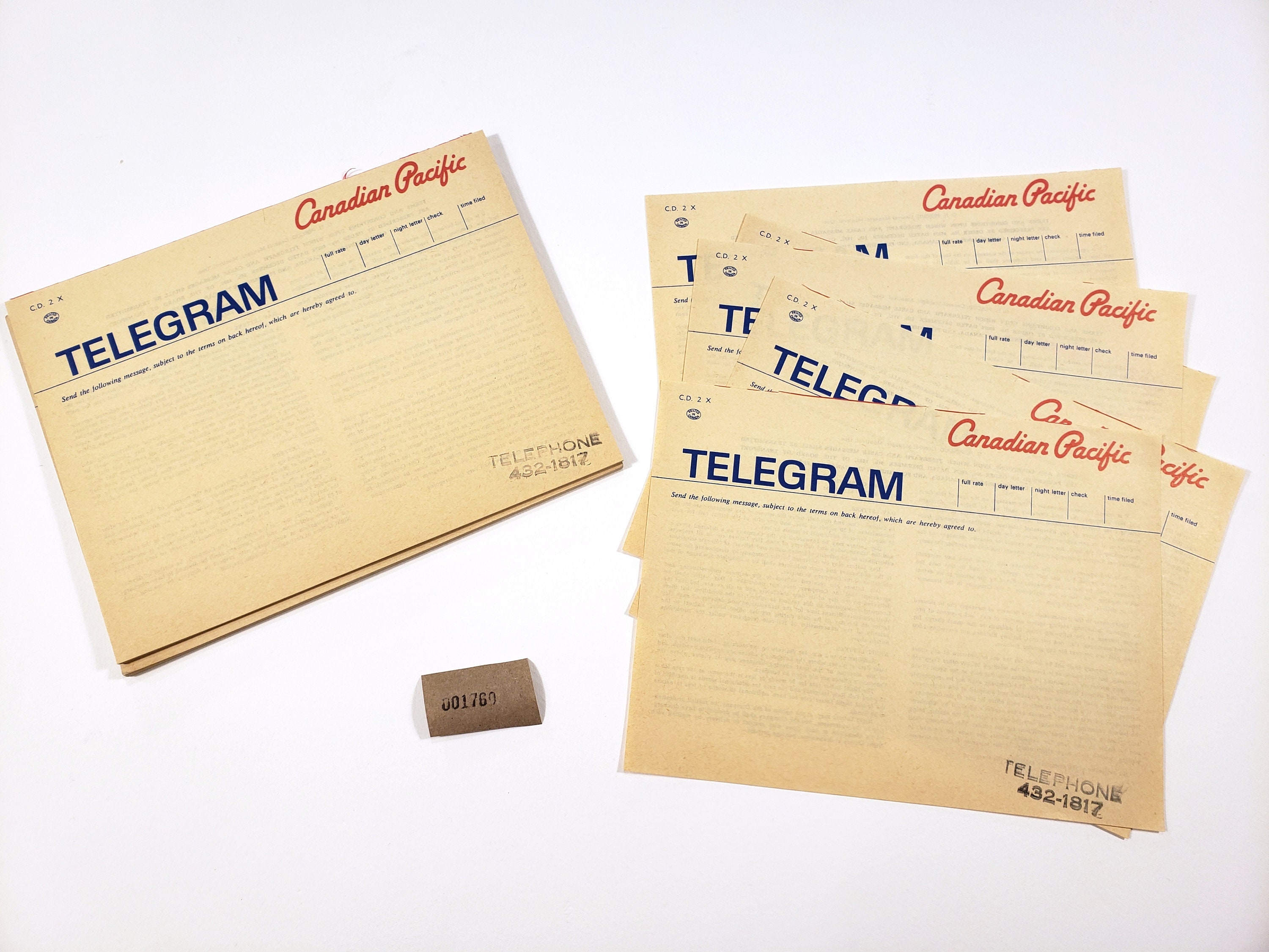 Blank Vintage TELEGRAMS CP Railway Vintage Business - Etsy Canada