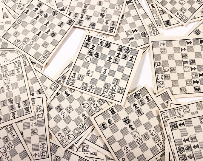 MINI Chess Board Cut-outs Vintage Paper Ephemera, 25 Pieces, Ephemera ...