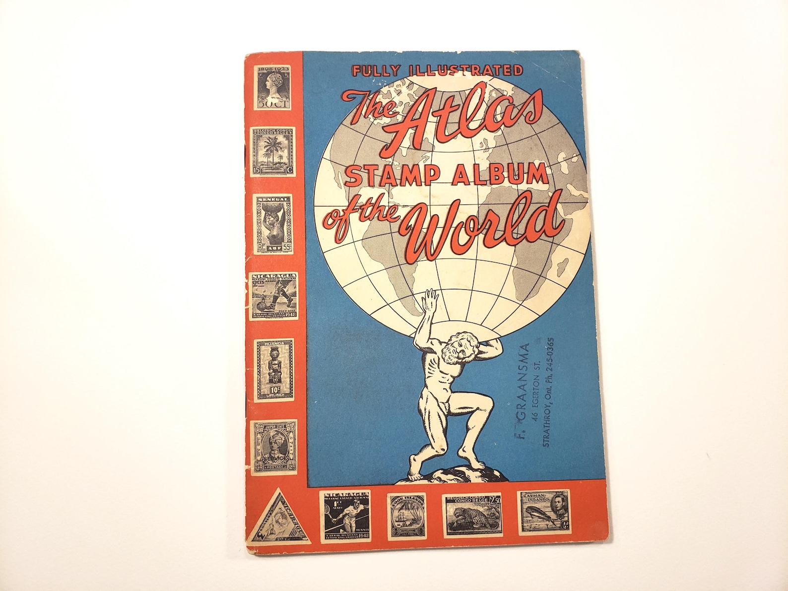 Atlas Stamp Album, 1954, Stamp Collection, Old Paper, Postage Stamps ...