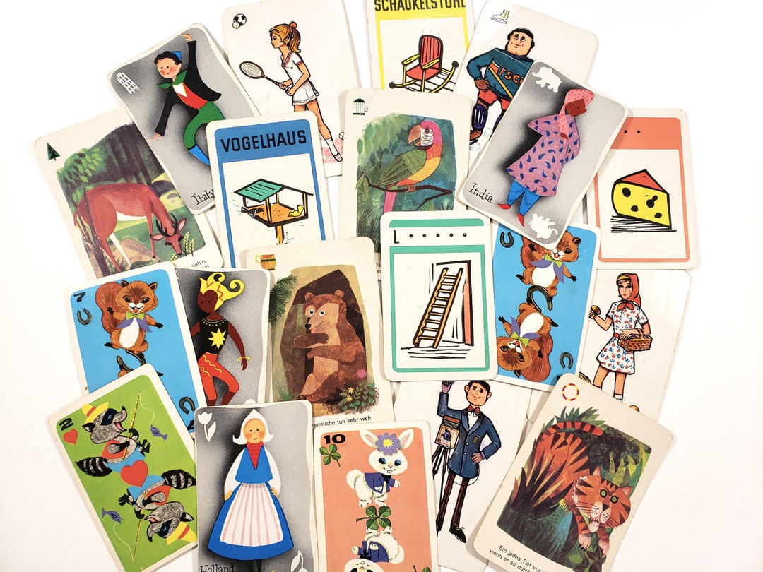 Vintage Children's Playing Cards Mix Vintage Ephemera, 1950s, Vintage ...