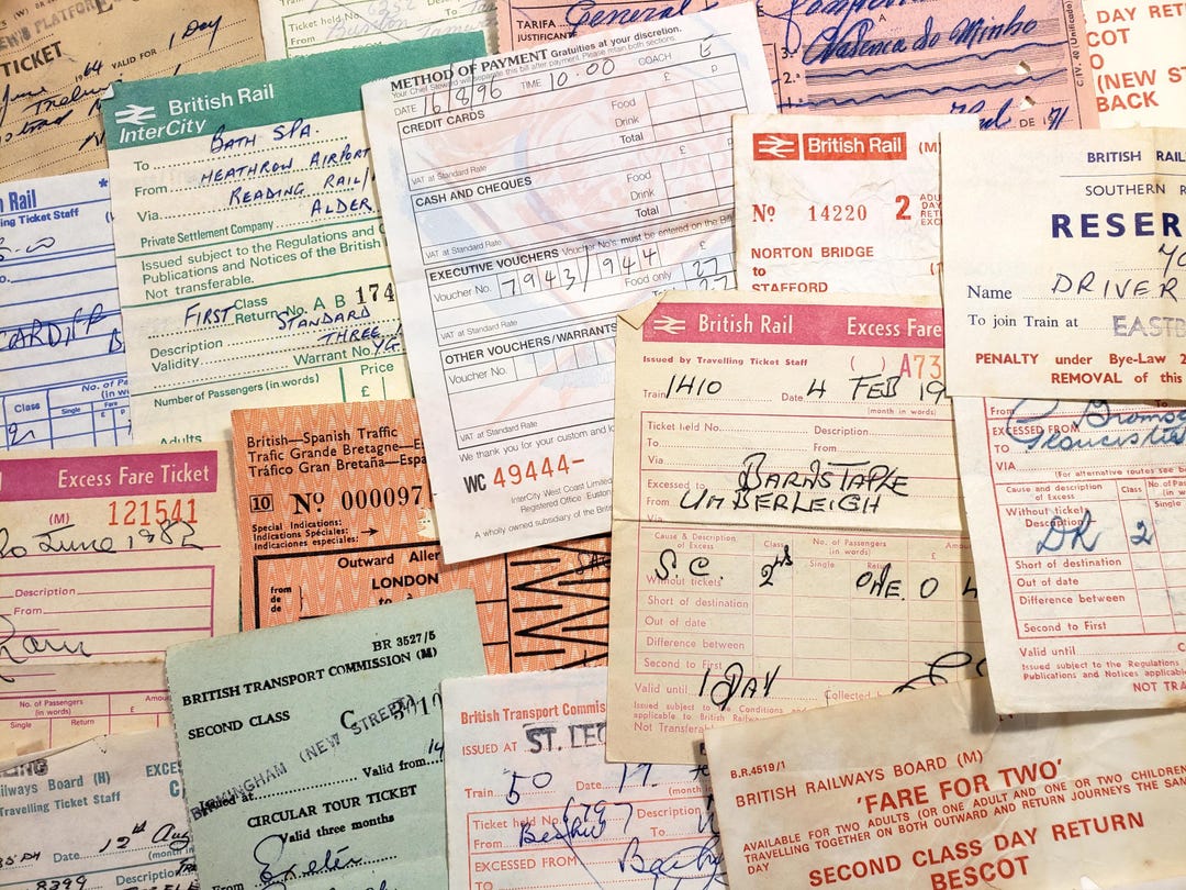 Vintage Train Tickets, Travel Receipts, British Rail, Fare Slips ...