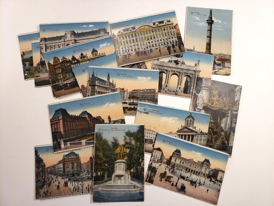 Antique Blank Postcards, Brussels Belgium, Unused Postcards, Travel ...