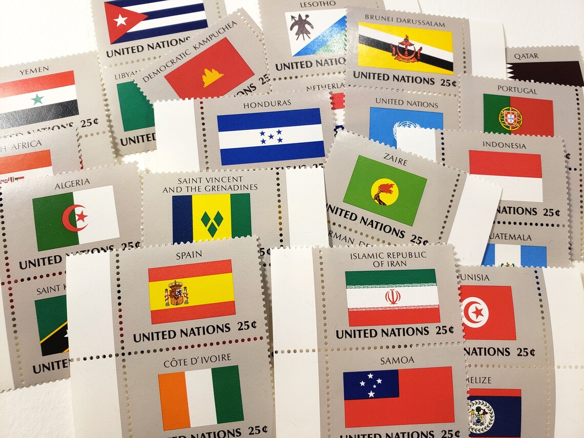 United Nations Stamps, Stamp Collection, Postage Stamp Set, Vintage ...